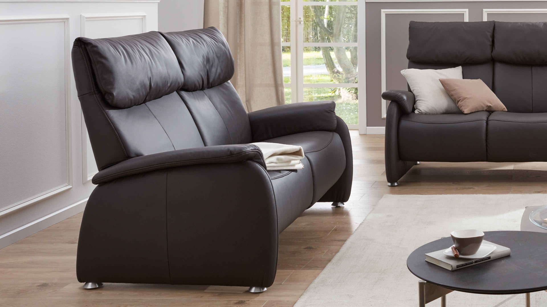 Einrichtungshaus Hansel Delbruck Westenholz Raume Jugendzimmer Kinderzimmer Sofa Couch Schlafsofa Comfortmaster Comfortmaster Messina Funktionssofa Schlafcouch anthrazitfarbener Webstoff 8 2122 Chromf...